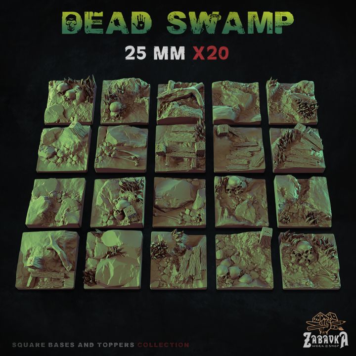 3D Printable Dead Swamp [Square] - Bases and Toppers (Full Set) by ...